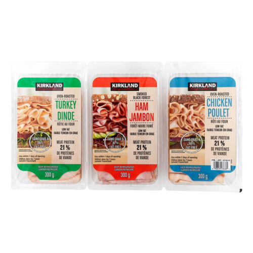 Kirkland Signature Sliced Meat Variety Pack, 3 x 300 g - Costco ...