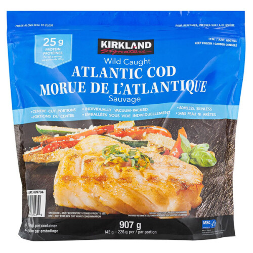 Kirkland Signature Frozen Atlantic Cod Loins ~907 g - Costco, Vancouver ...