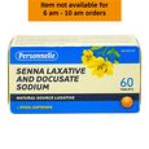Senna laxative and sodium docusate with stool softener 60 un - tablets ...