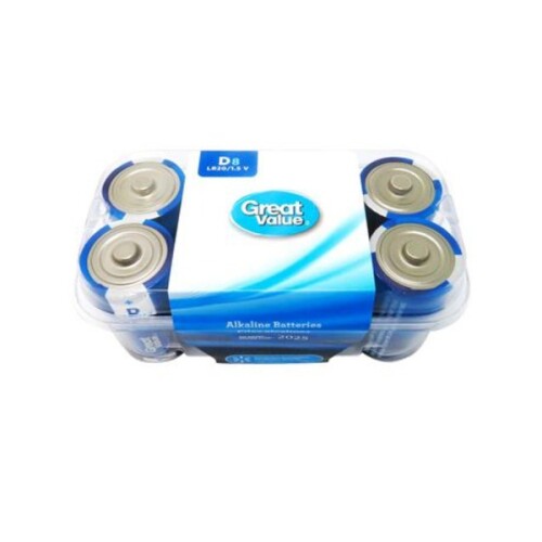 Great Value D Alkaline Battery 8 Count - Walmart, Сalgary Grocery ...