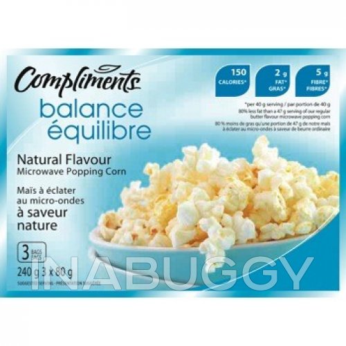 Compliments Balance Microwave Popcorn Butter Flavour 240G - Safeway ...