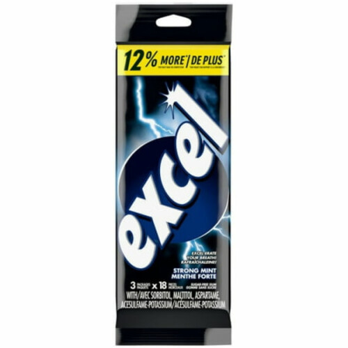 Excel Sugar-Free Strong Mint Chewing Gum Pellets 3 Count - Walmart ...
