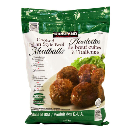 Kirkland Signature Frozen Italian-Style Meatballs ~2.72 kg - Costco ...