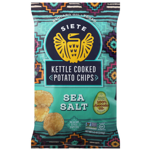 Siete Potato Chips, Sea Salt, Kettle Cooked 5.5 oz (156 g) 1 Ea ...