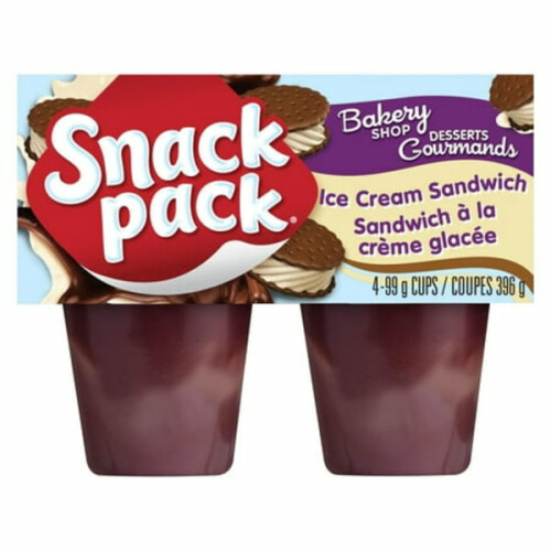 Snackpack Ice Cream Sandwich Flavoured Pudding Cups 4 Count - Walmart ...