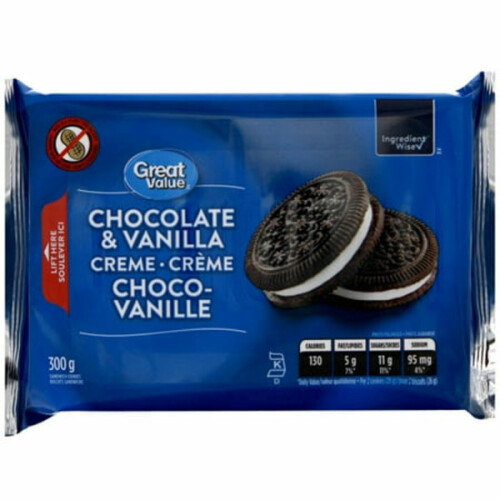 Great Value Chocolate & Vanilla Creme Sandwich Cookies ~300 g - Walmart ...