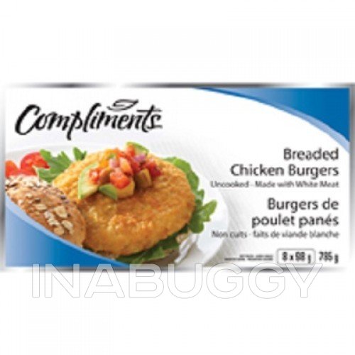 Compliments Chicken Burger Breaded 785G - FreshCo, Toronto/GTA Grocery ...