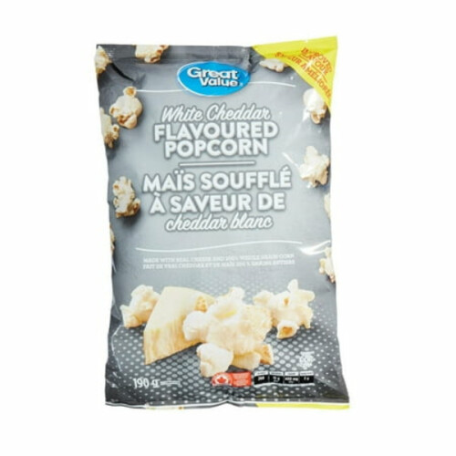 Great Value White Cheddar Cheese Flavoured Popcorn ~190 g - Walmart ...