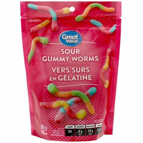 Great Value Sour Gummy Worms ~210 g - Walmart, Сalgary Grocery Delivery ...