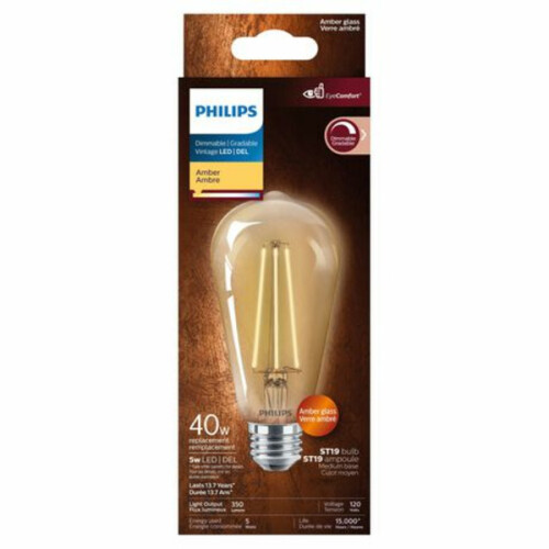 Philips LED 40W Vintage-Style Dimmable Edison Bulb - Amber glass 1Ea ...