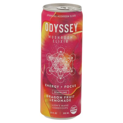 Odyssey Mushroom Elixir, Sparkling, Energy + Focus, Dragon Fruit ...