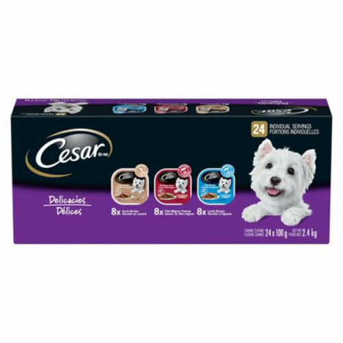 CESAR Classic Loaf in Sauce Delicacies Wet Dog Food Trays Variety Pack ...