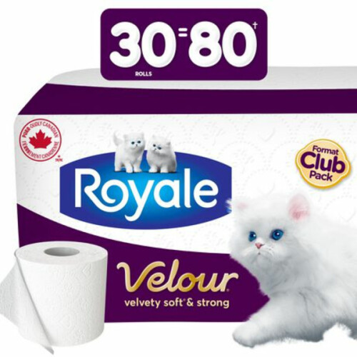 Royale 30 = 80 Large Velour Plush & Thick Soft Bathroom Tissue Toilet ...