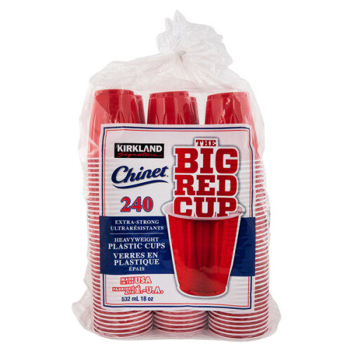 Kirkland Signature 18-oz The Big Red Cup Heavyweight Plastic Cold Cups ...