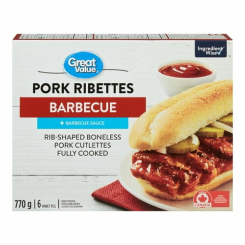 Great Value Barbecue Pork Ribettes ~770 g - Walmart, Montreal Grocery ...