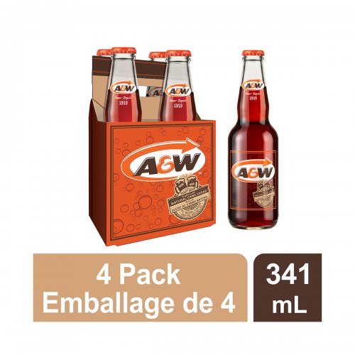 A&W Root Beer® 341mL Glass Bottle 4 Pack - Longo's, Toronto/GTA Grocery ...