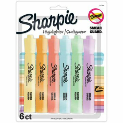 Sharpie Tank Highlighters Mild Pastel Colours Assorted Chisel Tip 6 ...