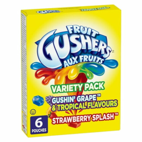 Betty Crocker Gushers Fruit Flavoured Snacks, Variety Pack, Gluten Free ...