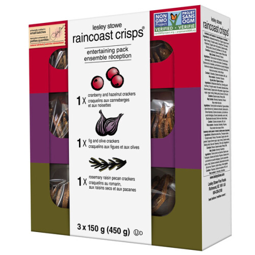 lesley stowe raincoast crisps Raincoast Crisps Variety Pack, 3 x 150 g ...