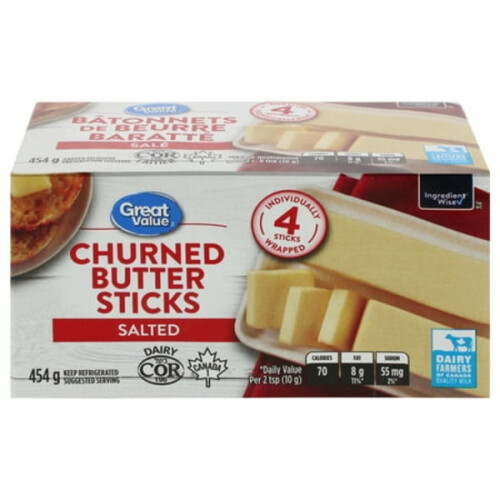 Great Value Salted Churned Butter Sticks 4 Count - Walmart, Saskatoon ...