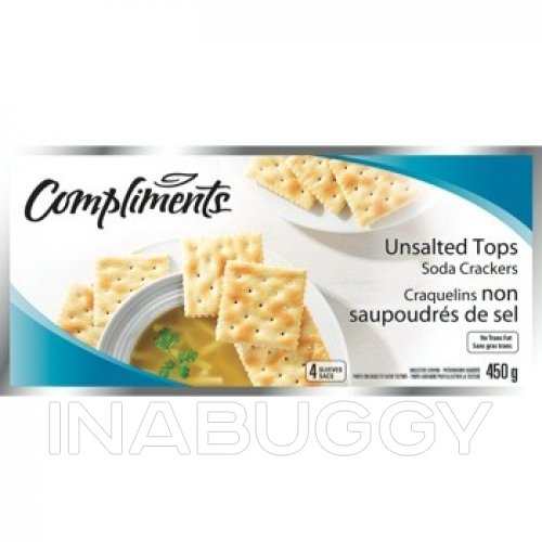 Compliments Soda Crackers Unsalted Top 450G - Sobeys Urban FRESH ...