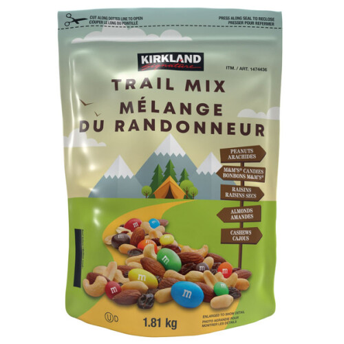 Kirkland Signature Trail Mix With Peanut M&M's ~64 oz - Costco ...
