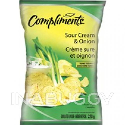 Compliments Potato Chips Sour Cream & Onion 200G - FreshCo, Ottawa ...