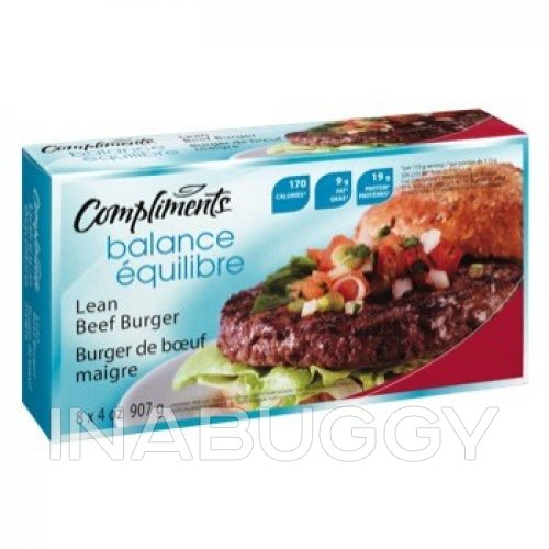Compliments Balance Burgers Beef Lean Angus 907G - FreshCo, Ottawa ...