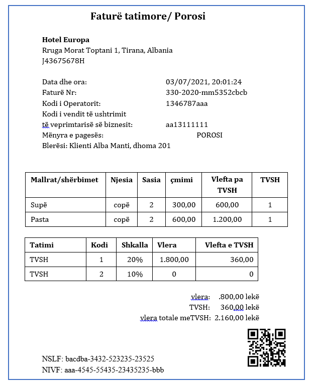 Bizneset e turizmit mund të përdorin faturat porosi dhe faturat ...