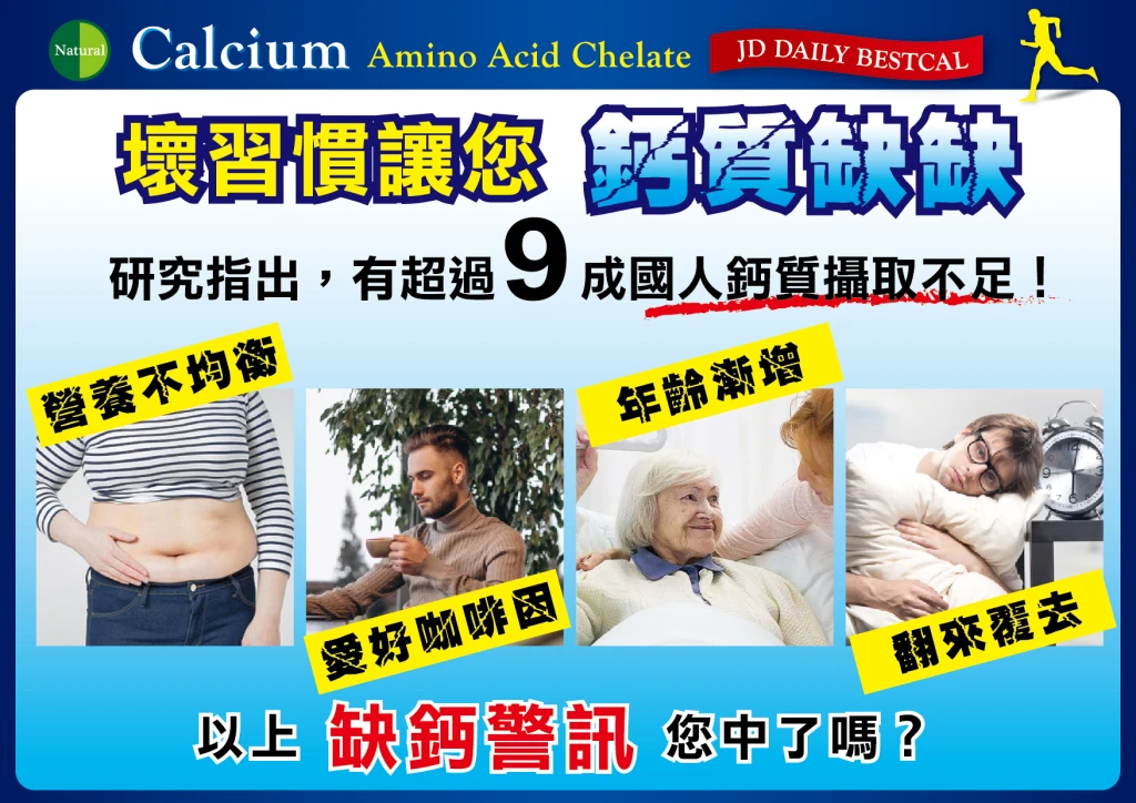 天天尚鈣好錠 JD DAILY BESTCAL-螯合鈣+D3 800IU 鎂 鋅 銅 錳