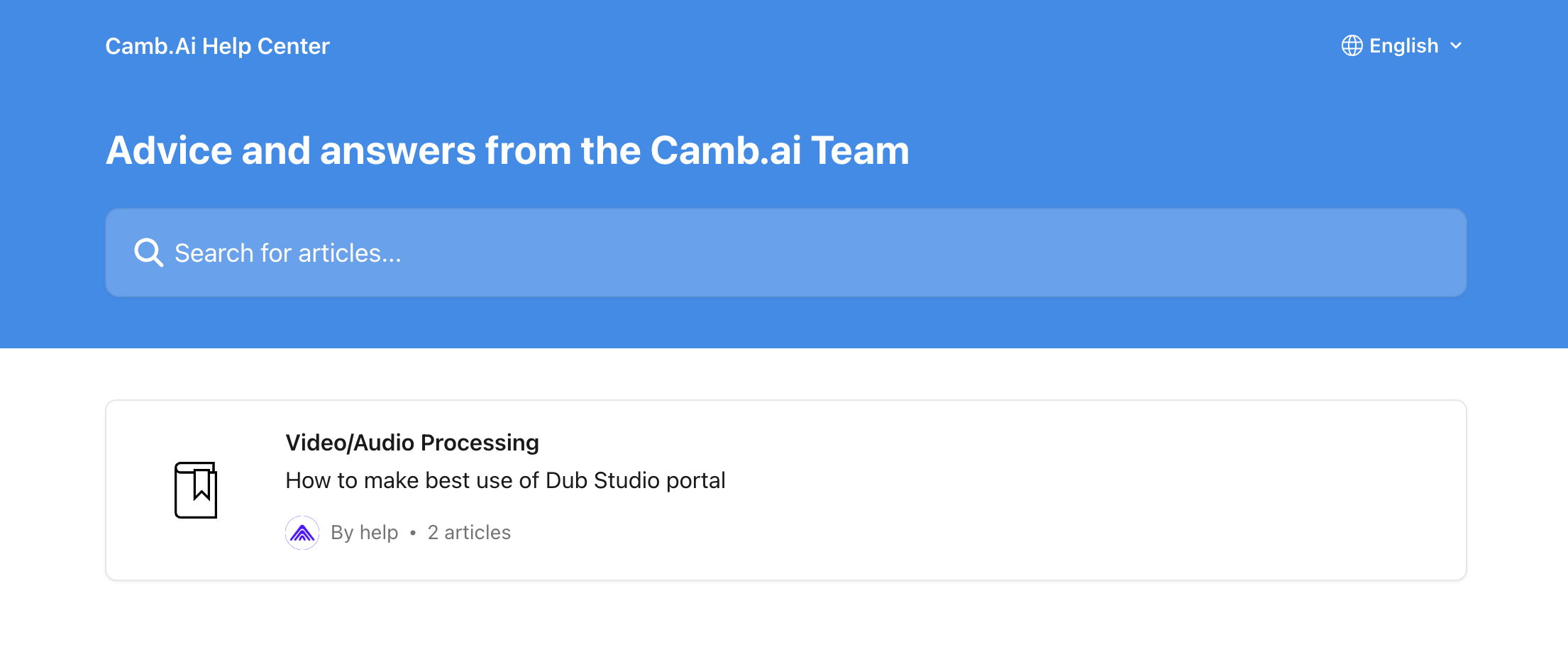Camb.AI | Dub Studio