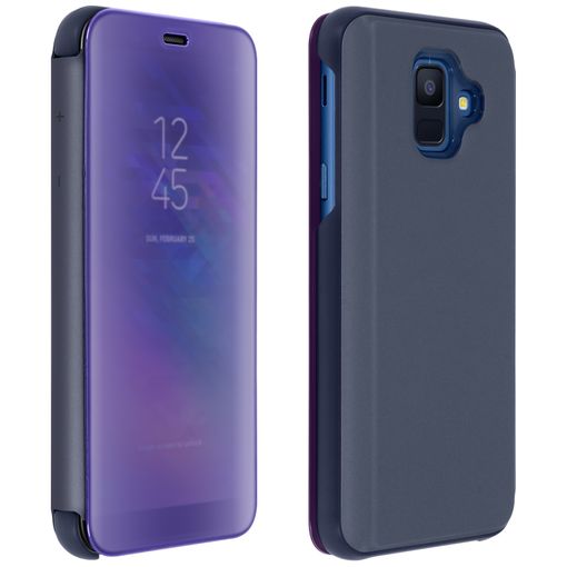 Funda Libro Efecto Espejo Violeta Samsung Galaxy A6 Tapa Translúcida