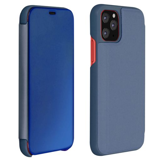 Funda Efecto Espejo Iphone 11 Pro Translúcida F Soporte Azul Con