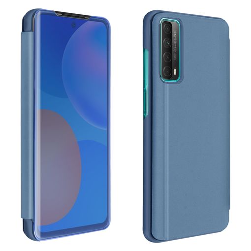 Funda Huawei P Smart 2021 Efecto Espejo Translúcida F Soporte Azul
