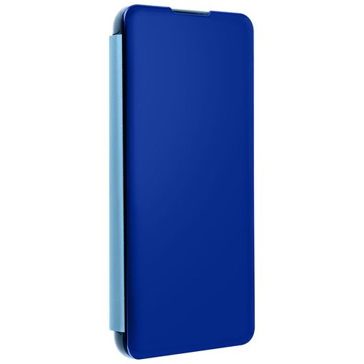 Funda Samsung Galaxy S21 Efecto Espejo Translúcida F Soporte Azul Con