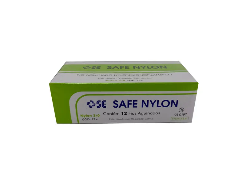 Fio de Sutura Nylon Monofilamento Agulhado - 12 unidades SE - Dental Amefre Fio de Sutura Nylon Monofilamento Agulhado - 12 unidades SE - Dental Amefre