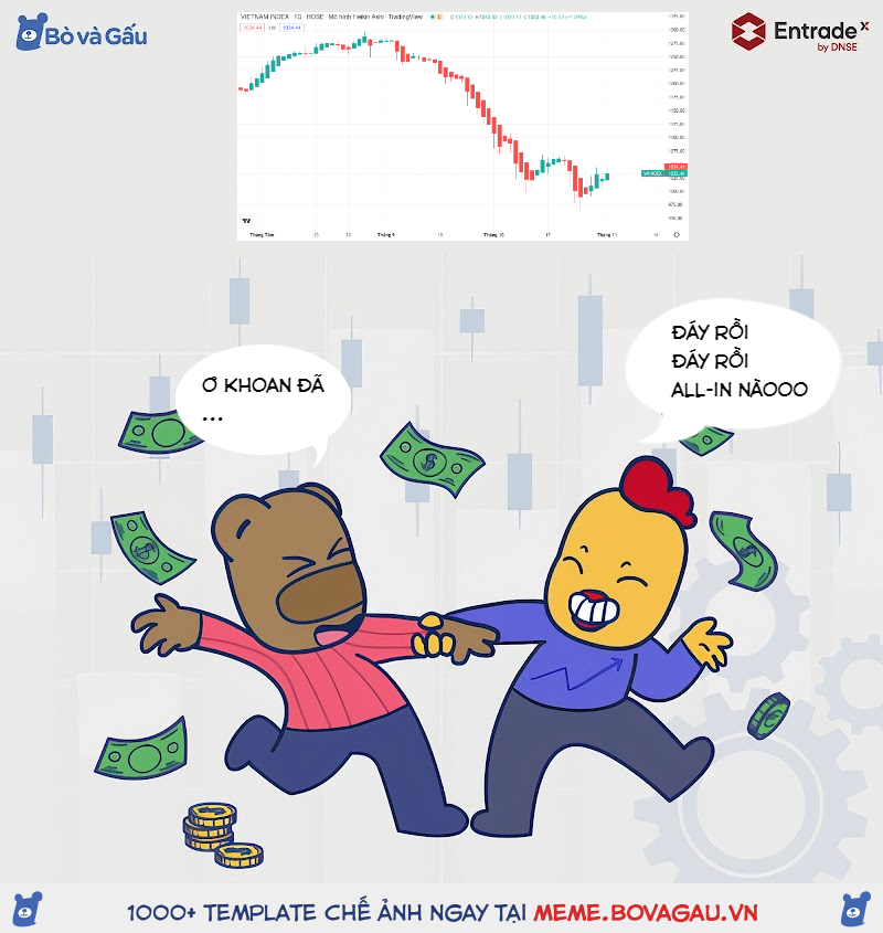 Tôi khi thấy Tài khoản các anh em vẫn còn Margin :)) để đu "đáy"