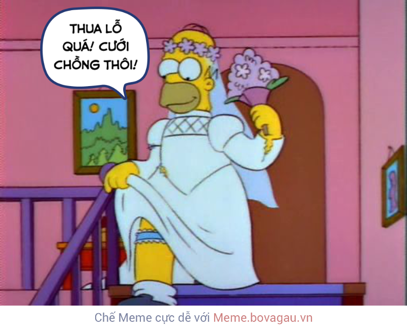 Meme Simpson mặc váy cưới dành cho các bạn nhà đầu tư