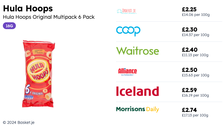 Hula Hoops Original Multipack 6 Pack | Basket.je