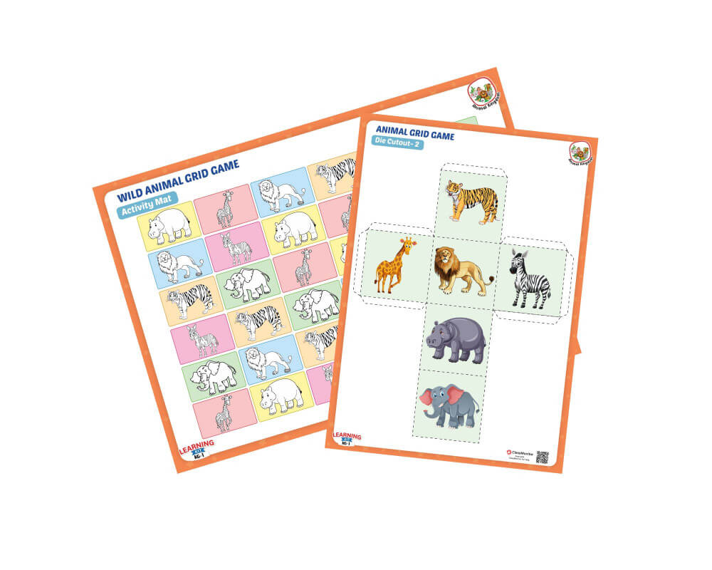 Animals, Birds & Insects Activity Farm And Wild Animals - Grid Game ...