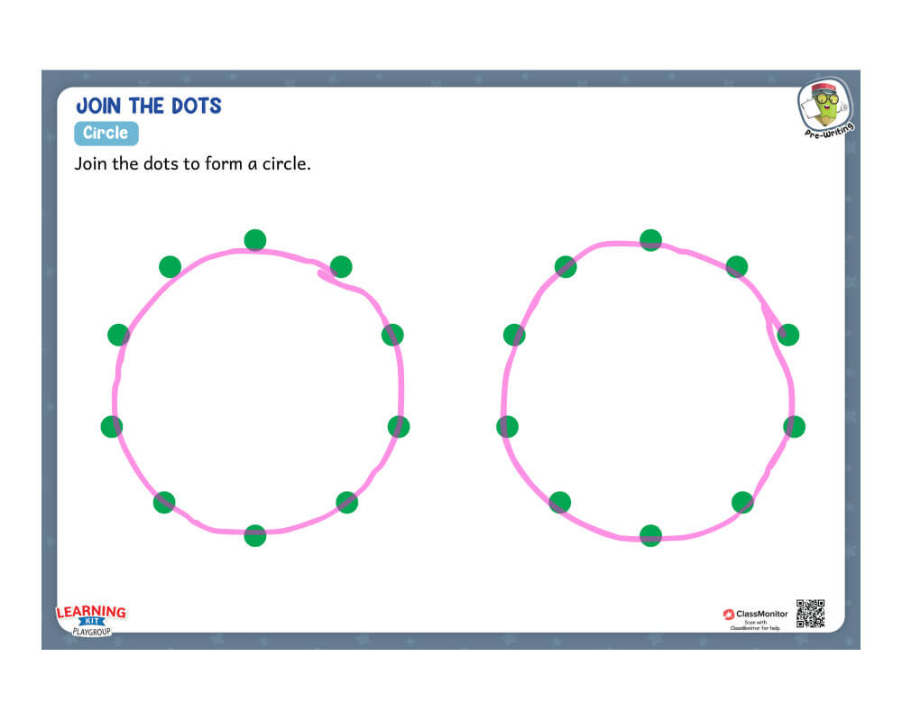 Pre Writing Skills Activity Join The Dots - Circle - ClassMonitor