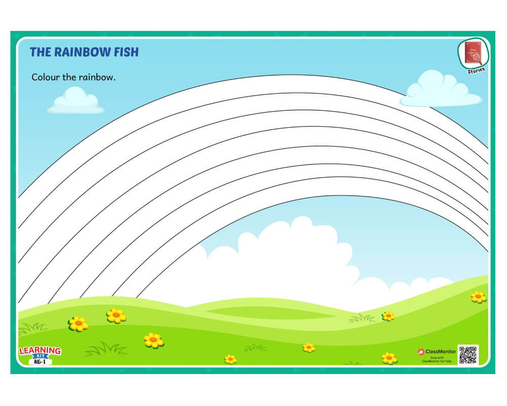 Stories Activity The Rainbow Fish - Colour The Rainbow - ClassMonitor
