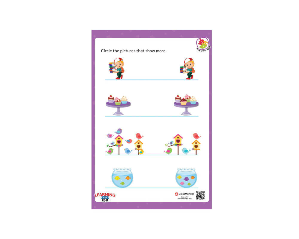 Numeracy Skills Activity Worksheet - Circle The Pictures That Show More ...