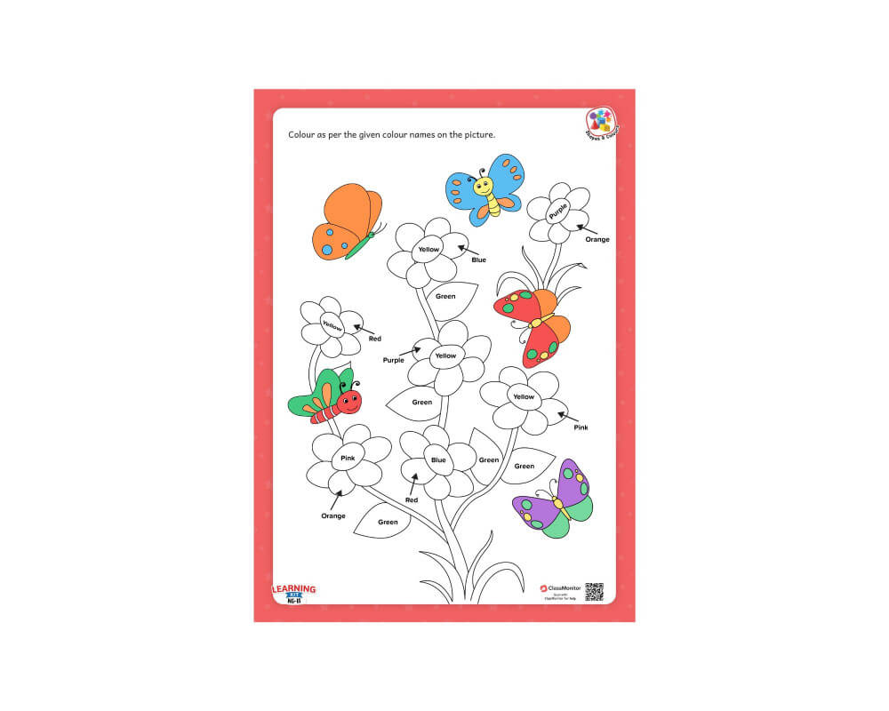 Shapes and Colours Activity Worksheet - Colour The Picture - ClassMonitor