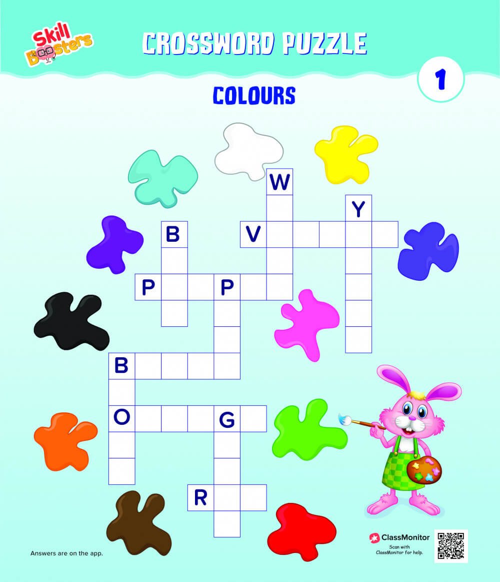 Crosswords Activity Crossword - 1 - Colours - ClassMonitor