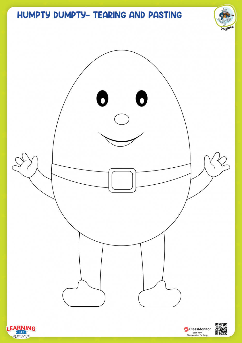 Rhymes Activity Humpty Dumpty - Tearing & Pasting - ClassMonitor