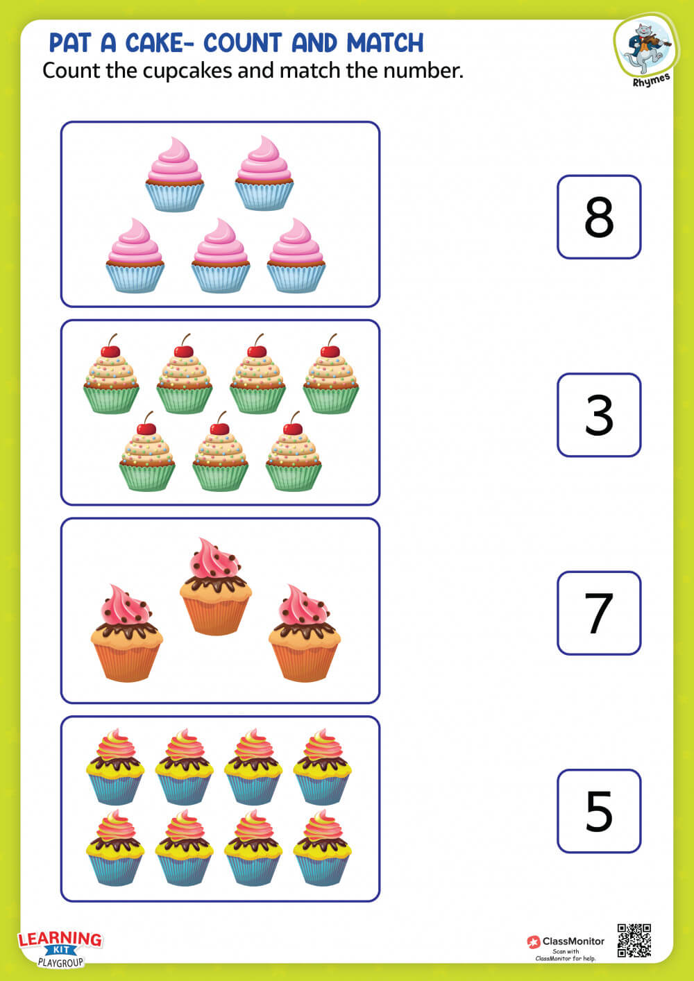 Rhymes Activity Pat A Cake - Count The Cupcakes - ClassMonitor