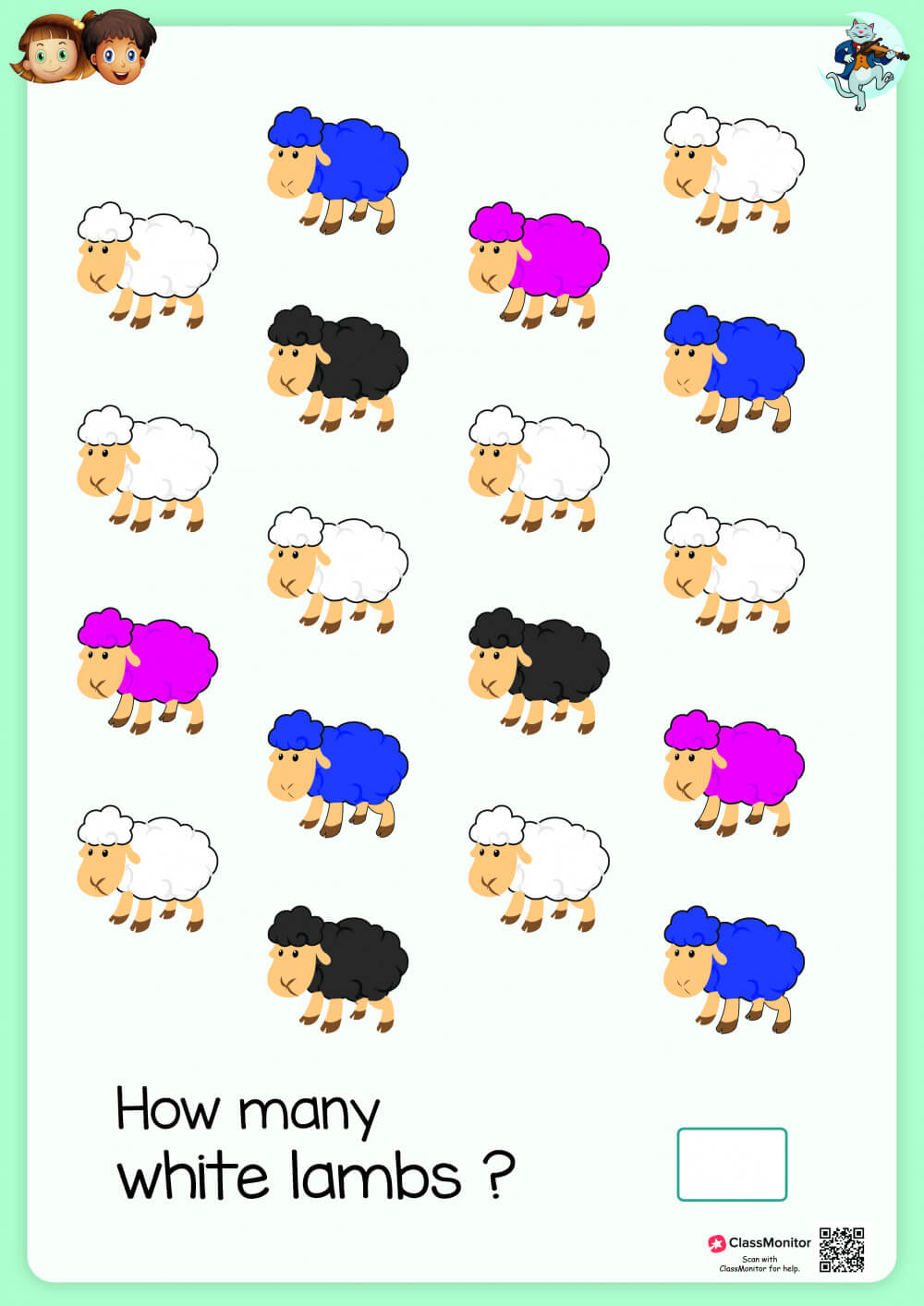 Rhymes Activity Mary Had A Little Lamb - Counting Worksheet - ClassMonitor
