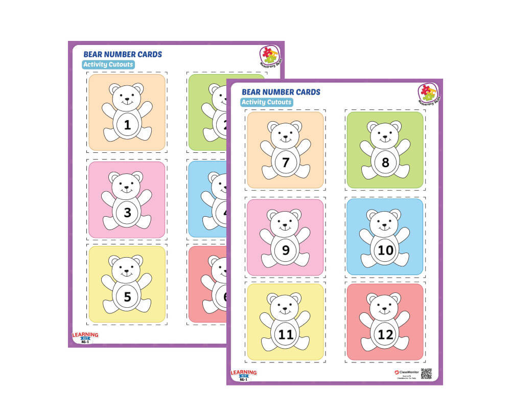 Numeracy Skills Activity Bear Number Cards - ClassMonitor