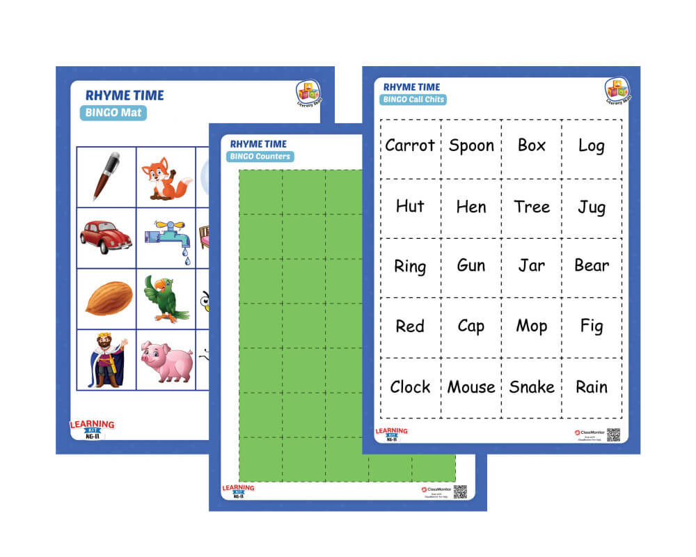 Literacy Skills Activity Rhyme Time- Bingo - ClassMonitor